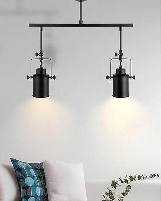 Industrial 2-Light Track Lighting Kit, Black Flush Mount Wall/Ceiling ...
