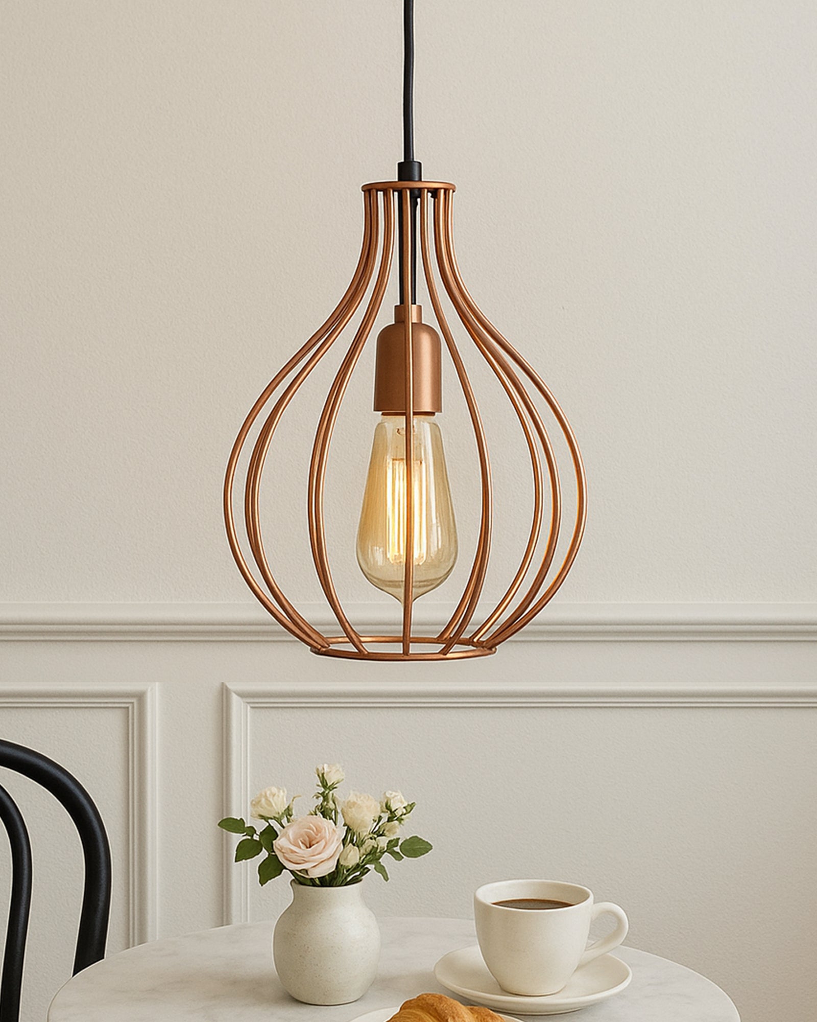 Copper Vintage Edison Filament Hanging Crown , Rose Gold, E27 Hanging ...